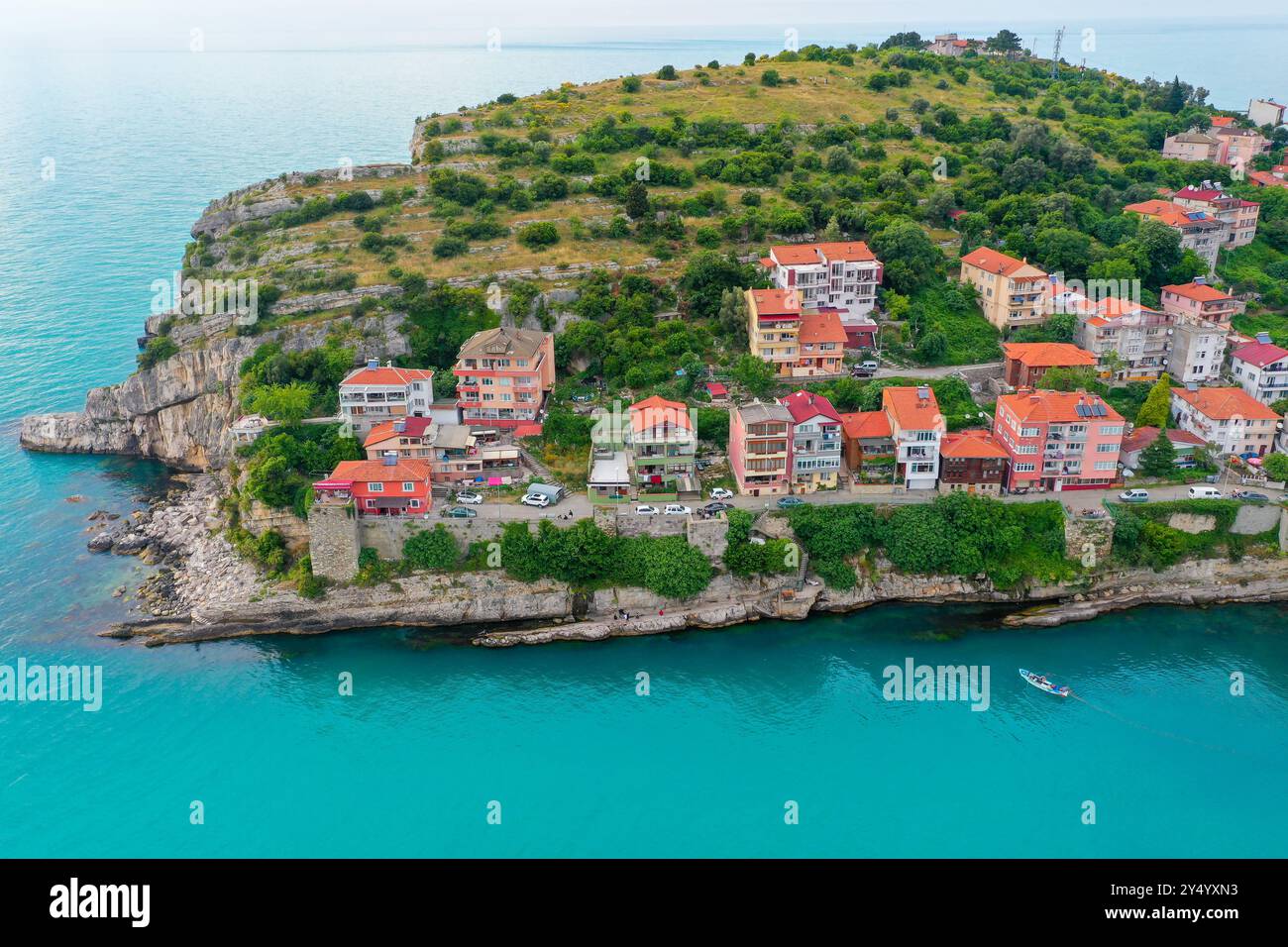 Beautiful cityscape on the mountains over Black-sea, Amasra. Amasra ...