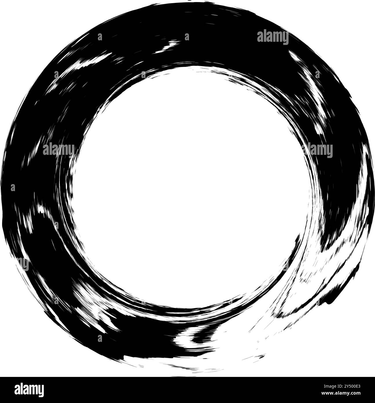 Brush painted black ink circle Stock Vector Image & Art - Alamy