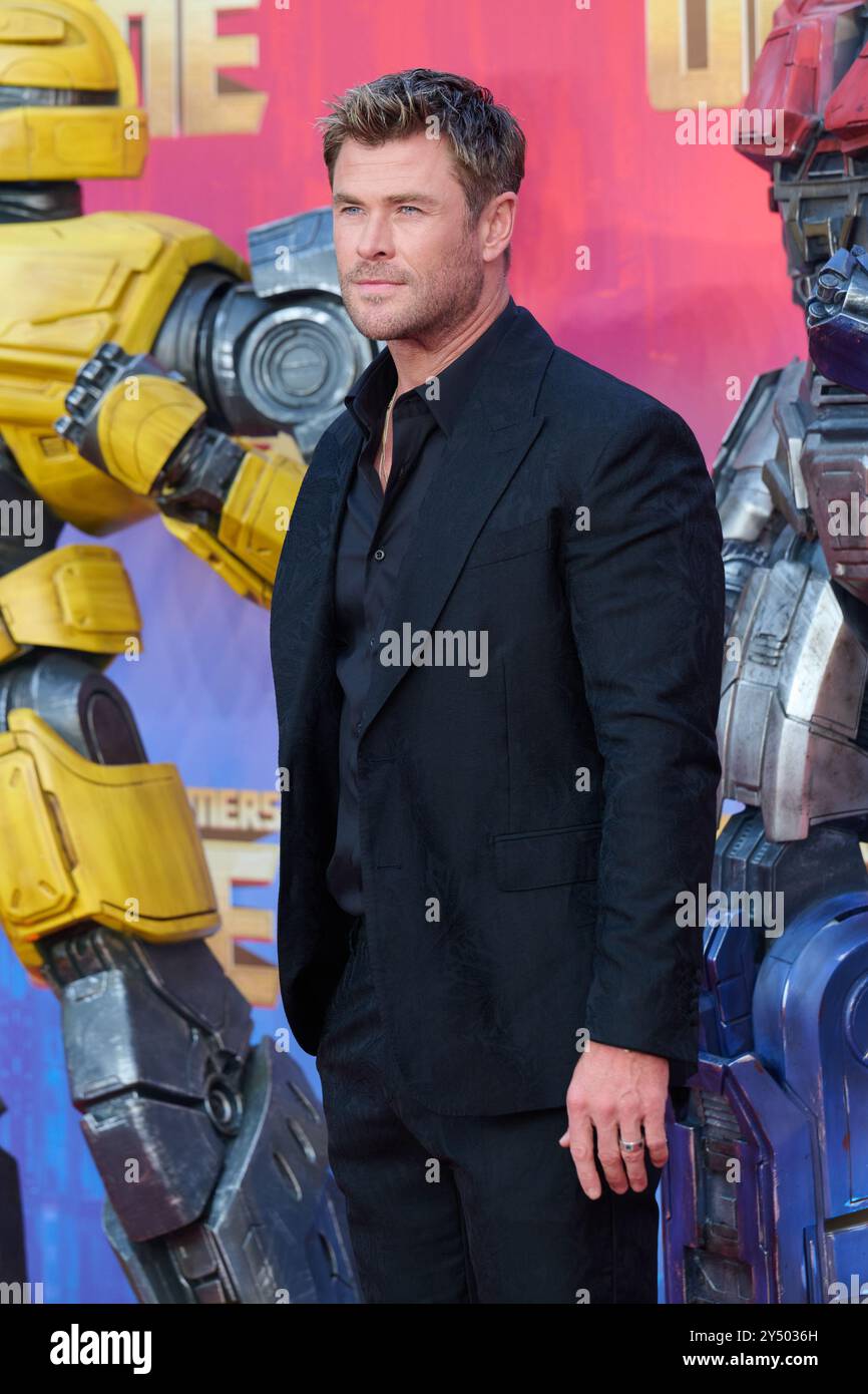 Chris Hemsworth pictured attending the 'Transformers One' UK premiere ...