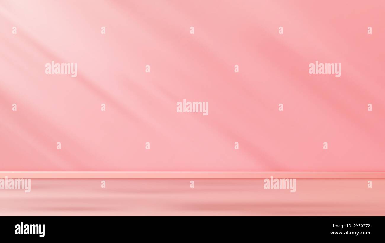 Soft Pink Wall Bathed in Warm Sunlight with Gentle Shadows, A ...