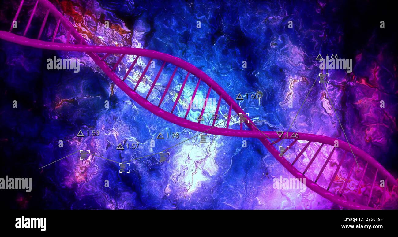 Image of dna strand spinning over glowing background Stock Photo - Alamy