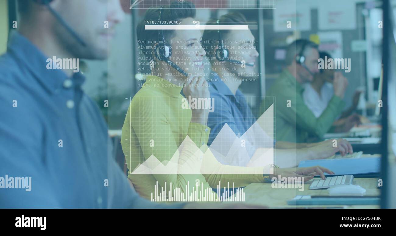 Data processing and analytics image over diverse customer service ...