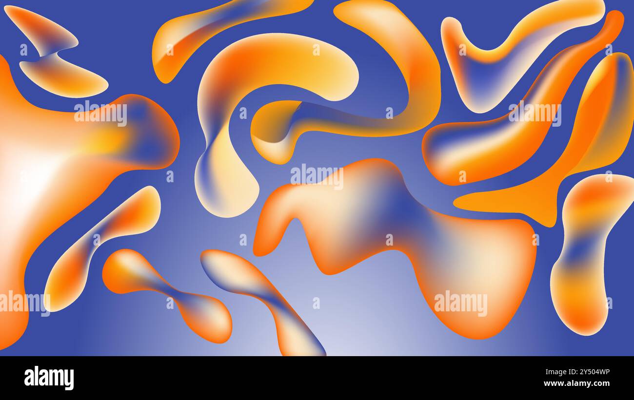 Orange and blue abstract shapes against a gradient background. Perfect ...
