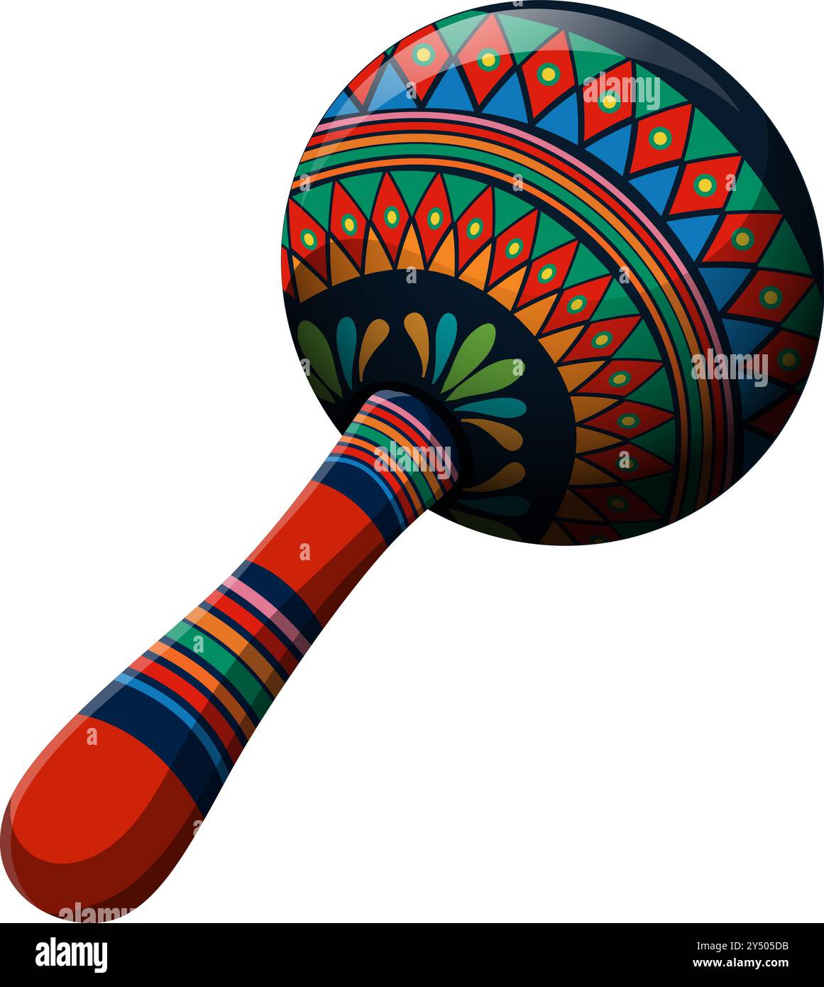 Vibrant maraca with traditional Mexican patterns Stock Vector Image ...