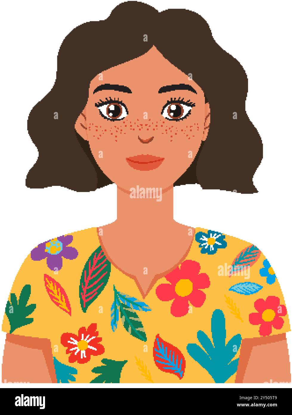 Woman in brown shirt Stock Vector Images - Alamy