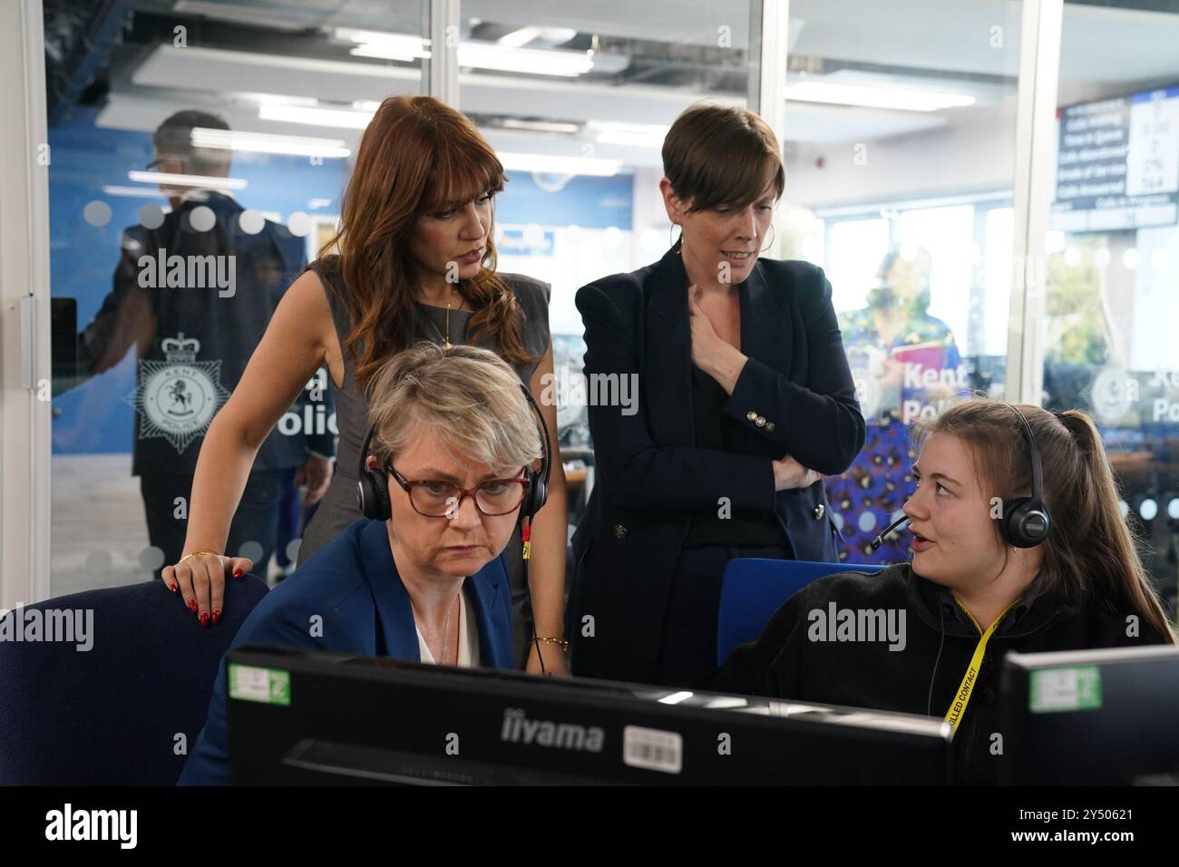 Home Secretary Yvette Cooper (front left) and Safeguarding Minister ...