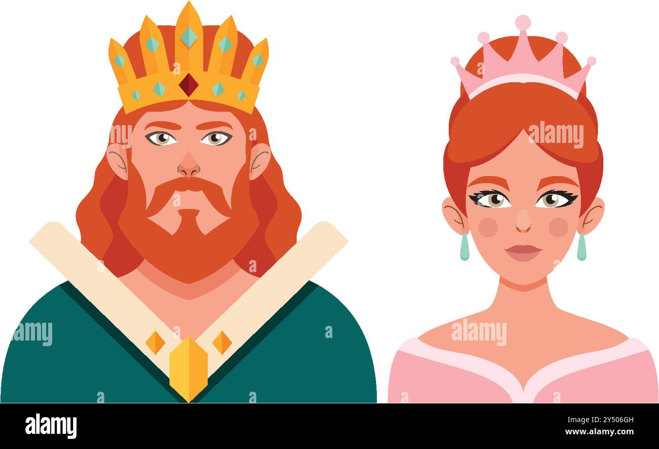 Illustration of a king and queen together Stock Vector Image & Art - Alamy
