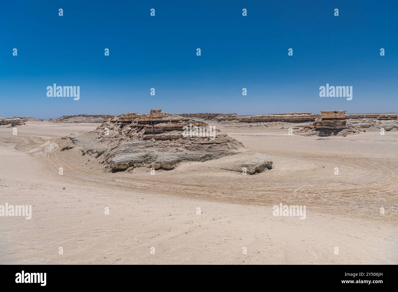 The desert and Yadan geological formation along the Qinghai-Xinjiang ...