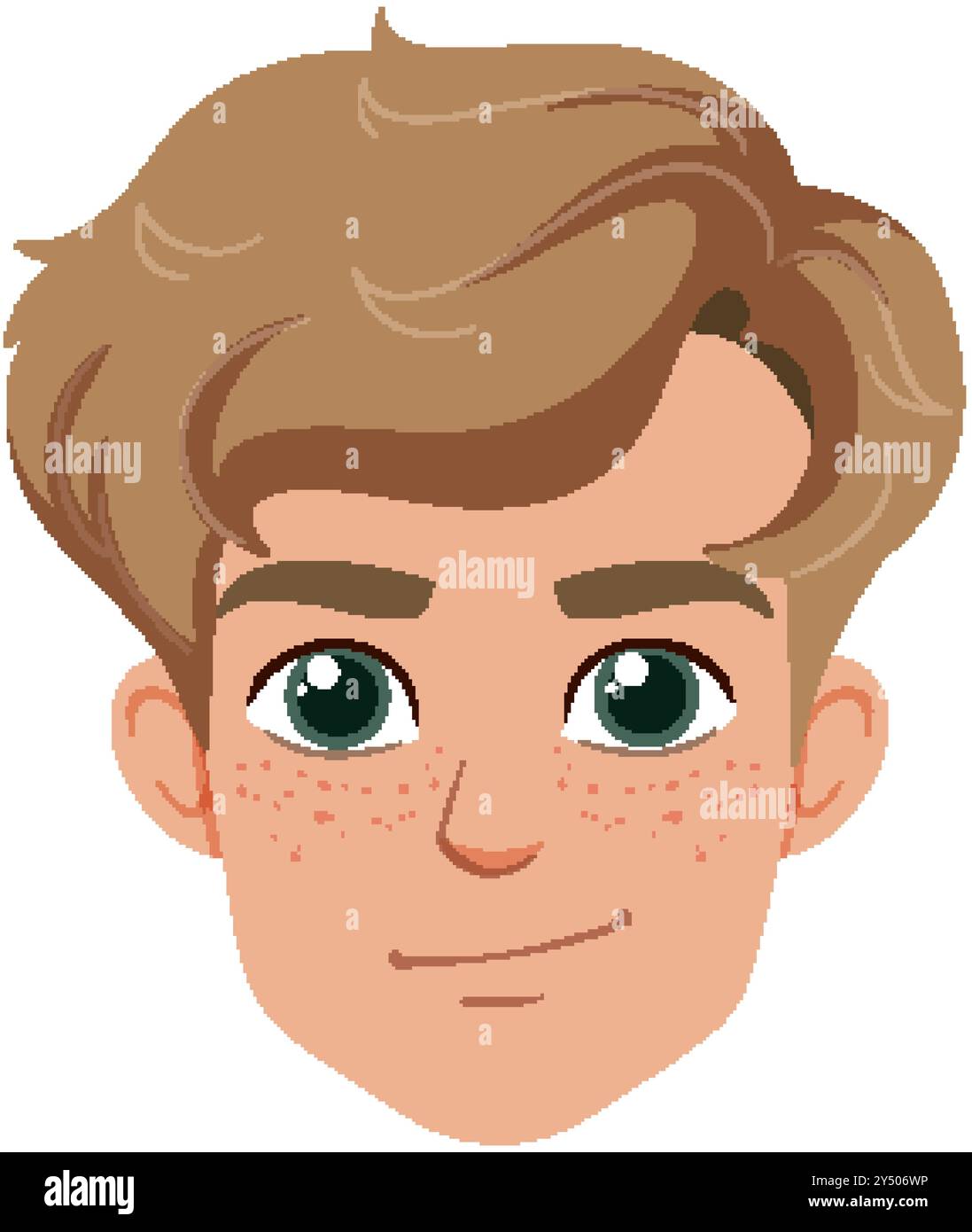 Cartoon boy with freckles and green eyes Stock Vector Image & Art - Alamy