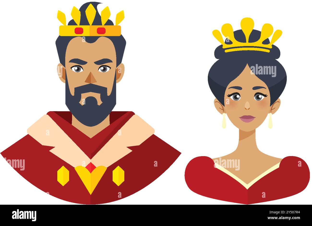 Illustration of a king and queen Stock Vector Image & Art - Alamy