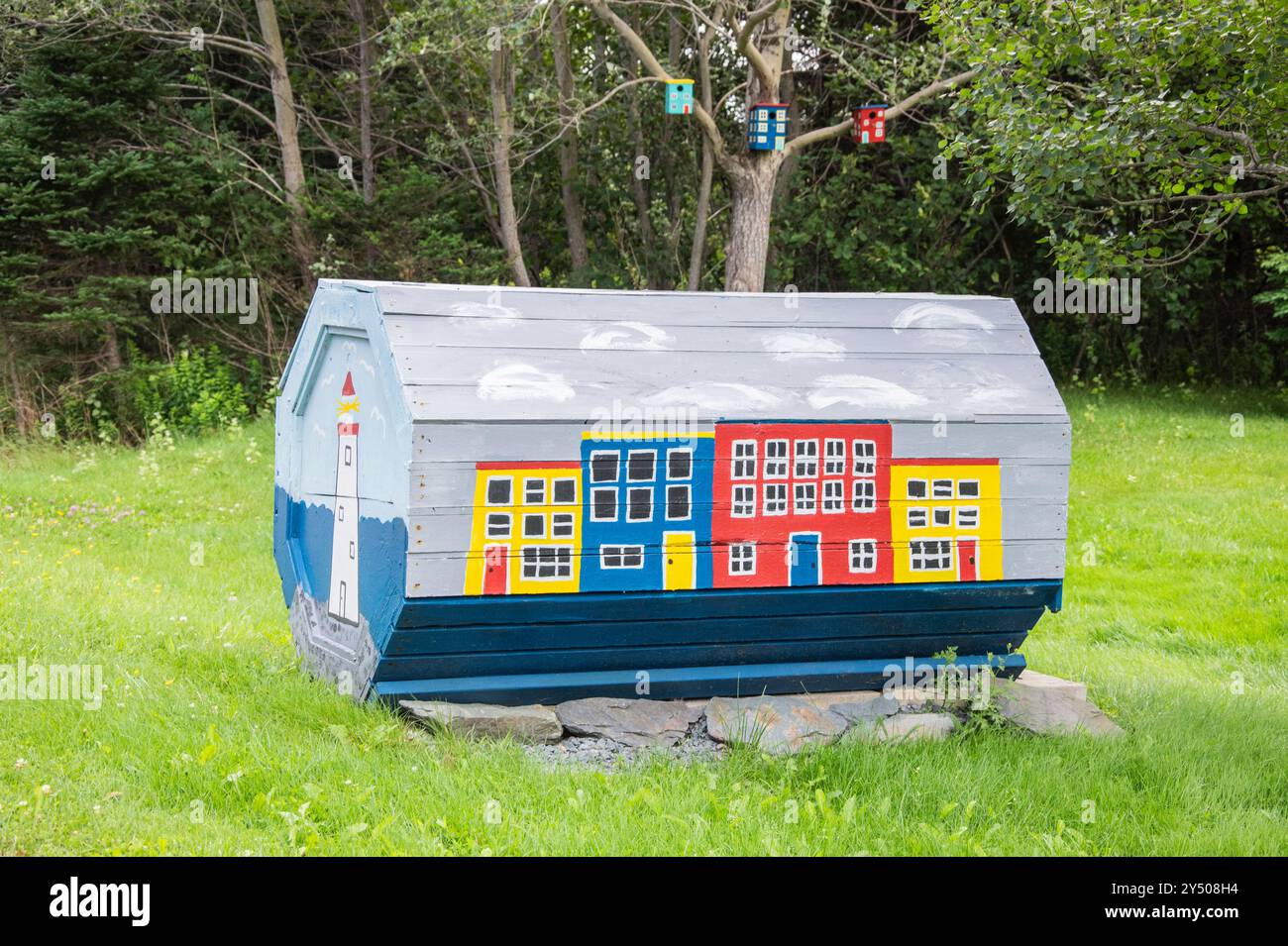 Colorful Jellybean row octagonal garbage bin on NL 100 in Dunville ...