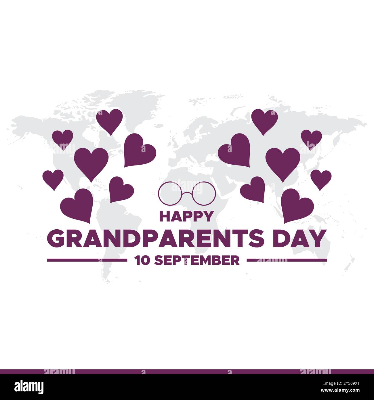 grandparents day, 10 September, greeting card, social media template ...