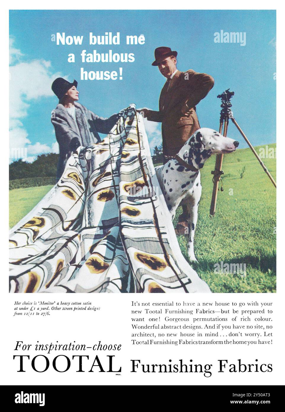 1964 British advertisement for Tootal furnishing fabrics Stock Photo ...