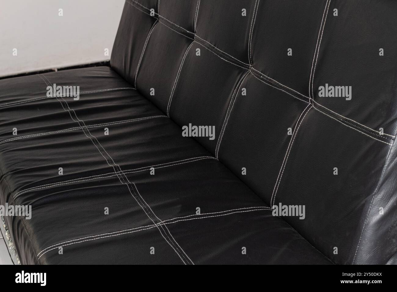 black leather texture close-up, couch Stock Photo - Alamy
