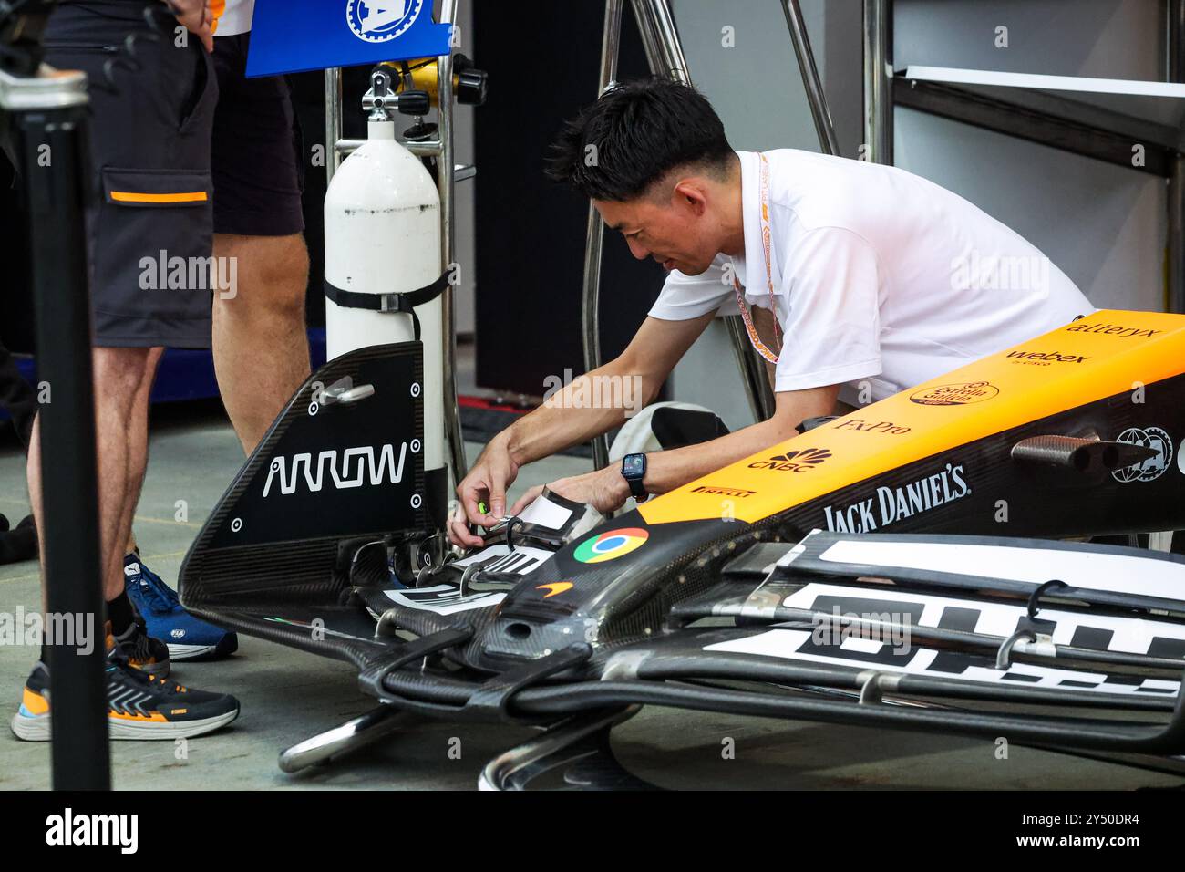 Singapore, 20/09/2024, Singapore, 20/09/2024, FIA scrutineer checking ...