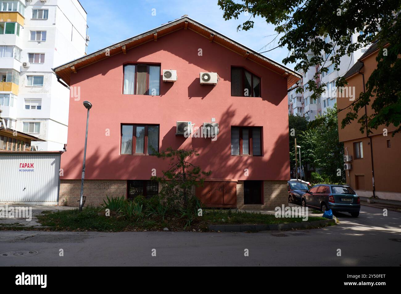 Residential building featuring modern architecture style with air ...