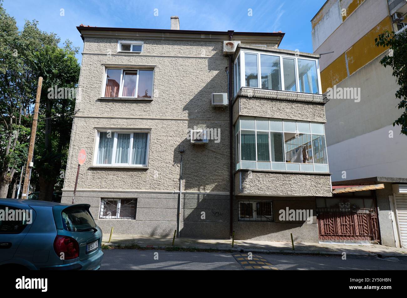 Residential building showcasing modern design in an urban setting with ...