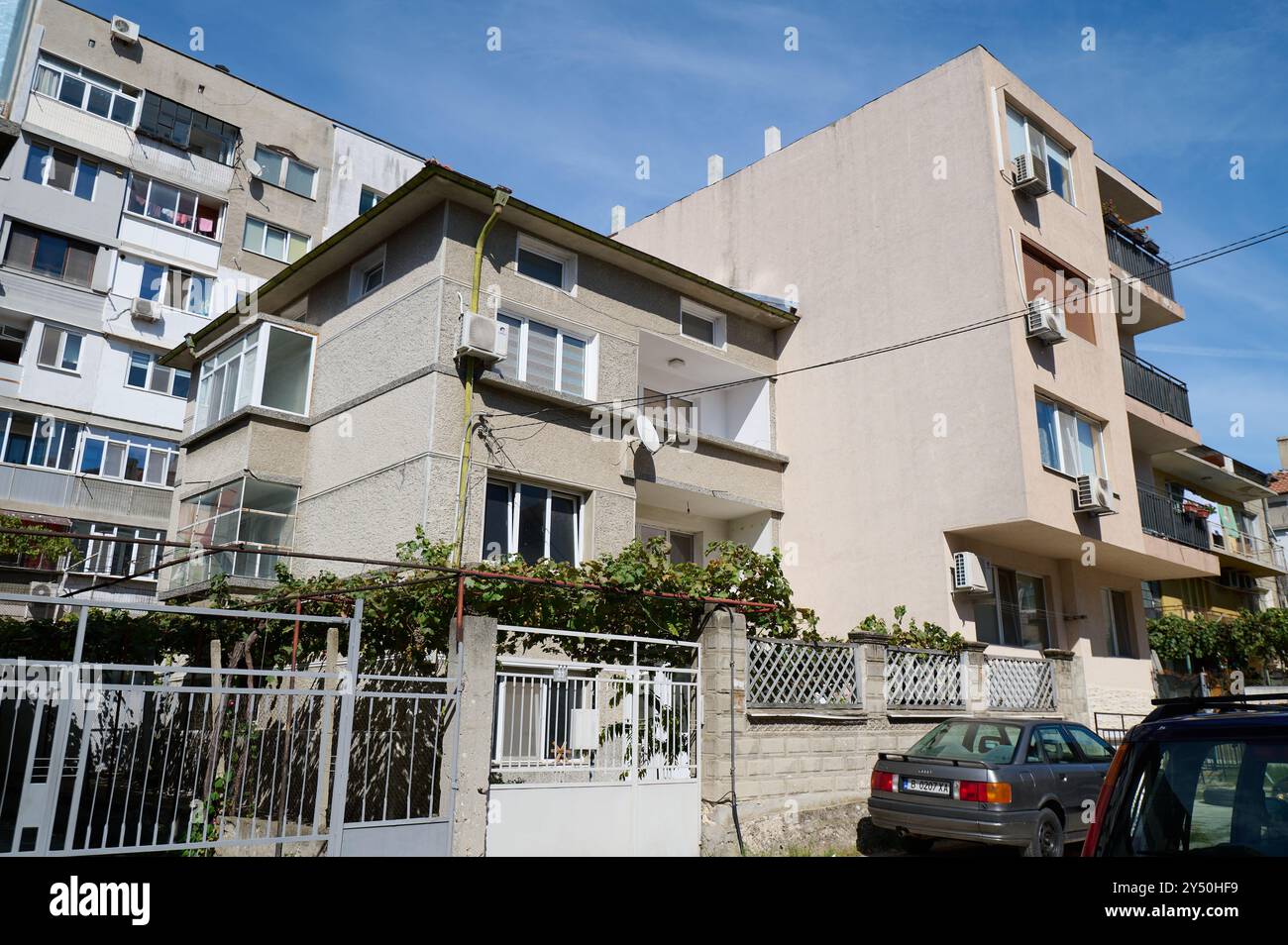 Modern residential buildings showcase diverse architecture in a ...