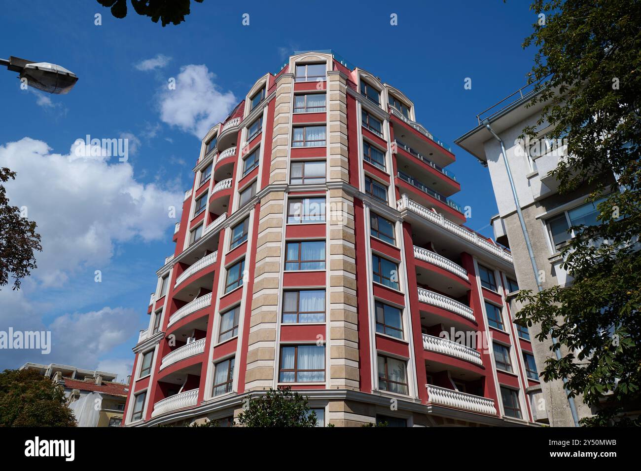 Stylish modern architecture of a vibrant residential building in an ...