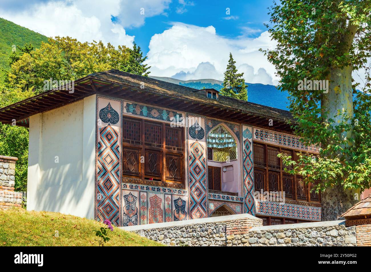 Palace of Shaki Khans in Shaki city Azerbaijan. Built in18th century ...