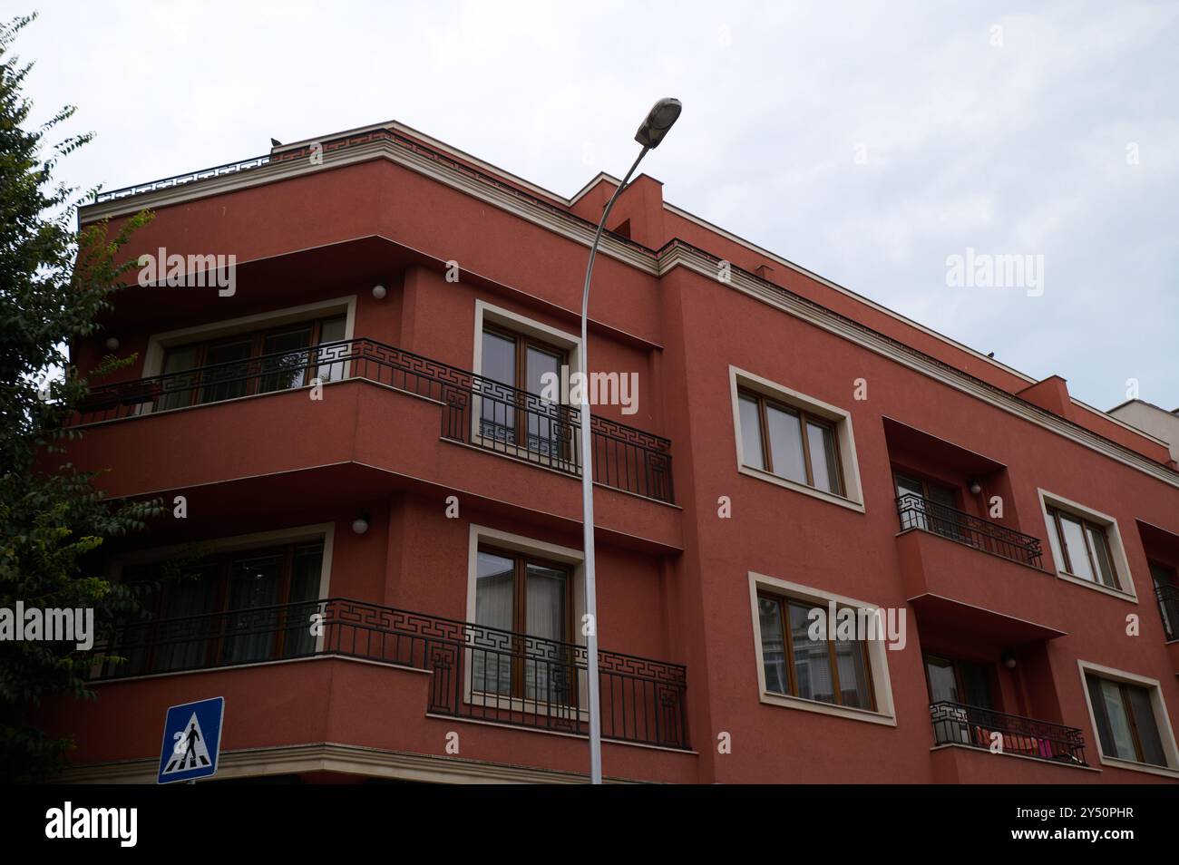 Modern residential building featuring angular architecture in a ...