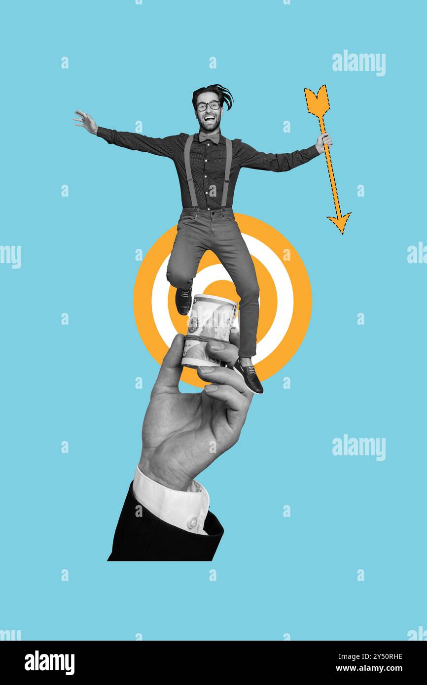 Composite trend artwork 3D sketch image photo collage of aim goal ...
