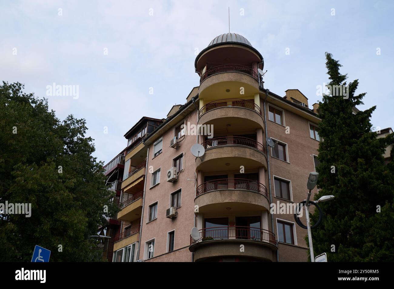 Modern residential building with unique architectural features in a ...