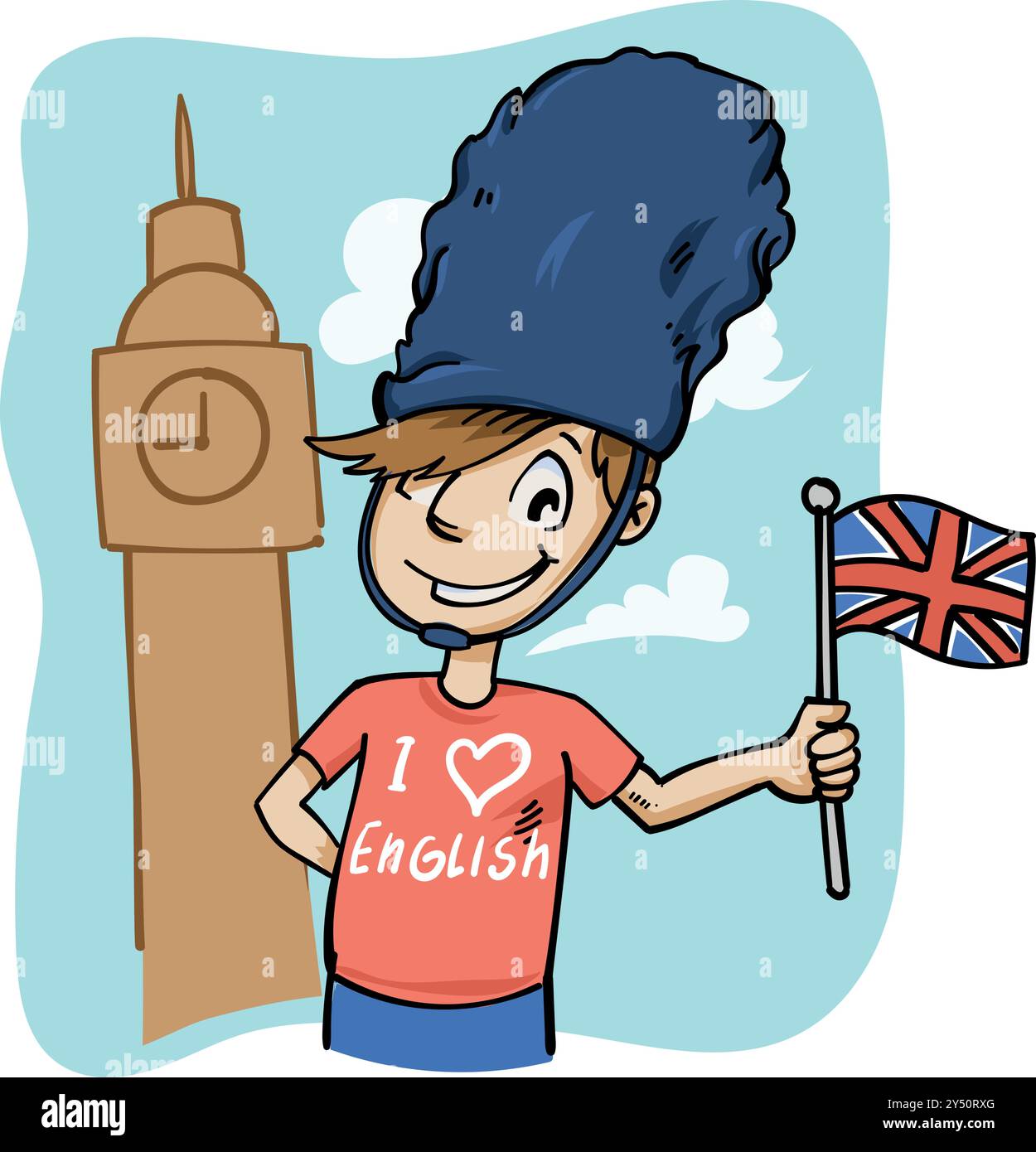 mascot cartoon,Concept of studying English. vector illustration Stock ...