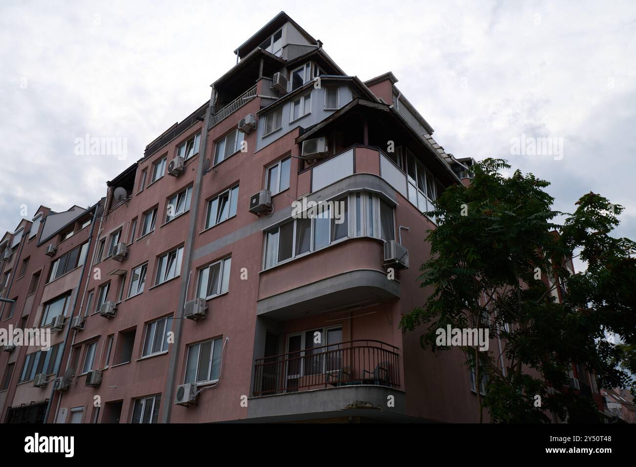 Contemporary architecture of a multi-story residential building ...