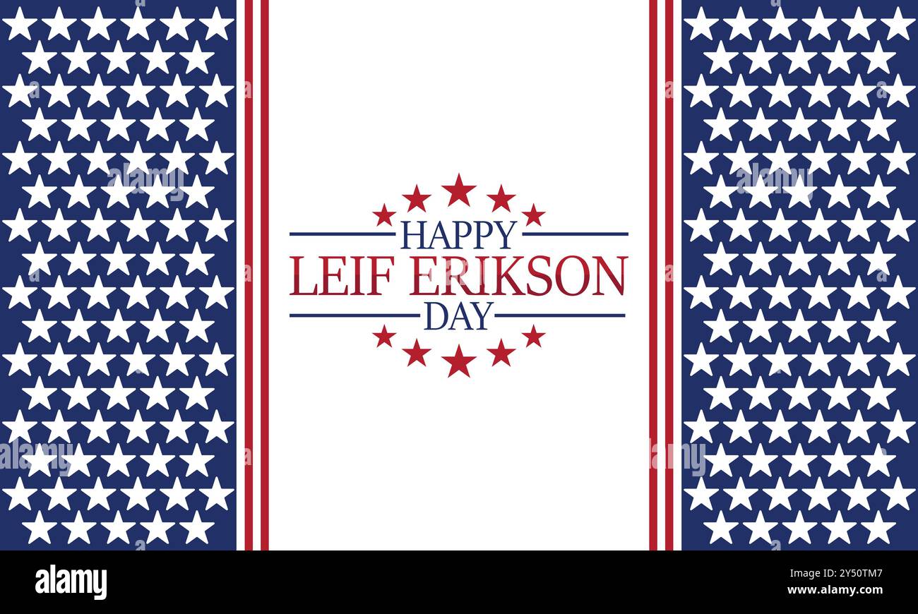 Happy Leif Erikson Day. Suitable for greeting card, poster and banner ...