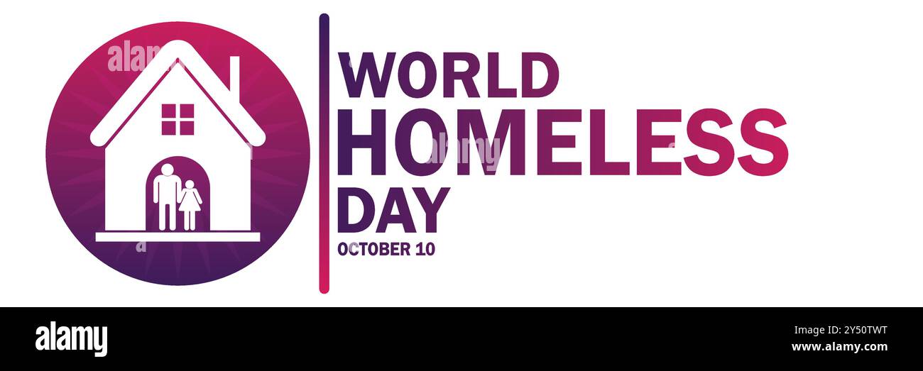 World Homeless Day. October 10. Suitable for greeting card, poster and ...
