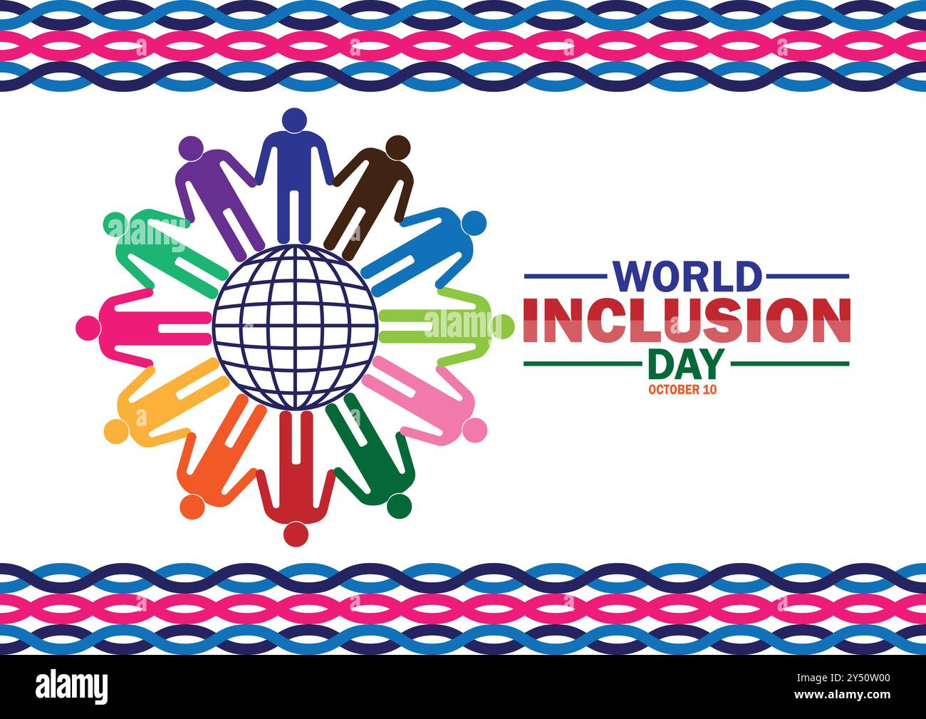World Inclusion Day wallpaper with shapes and typography, banner, card, poster, template. World ...