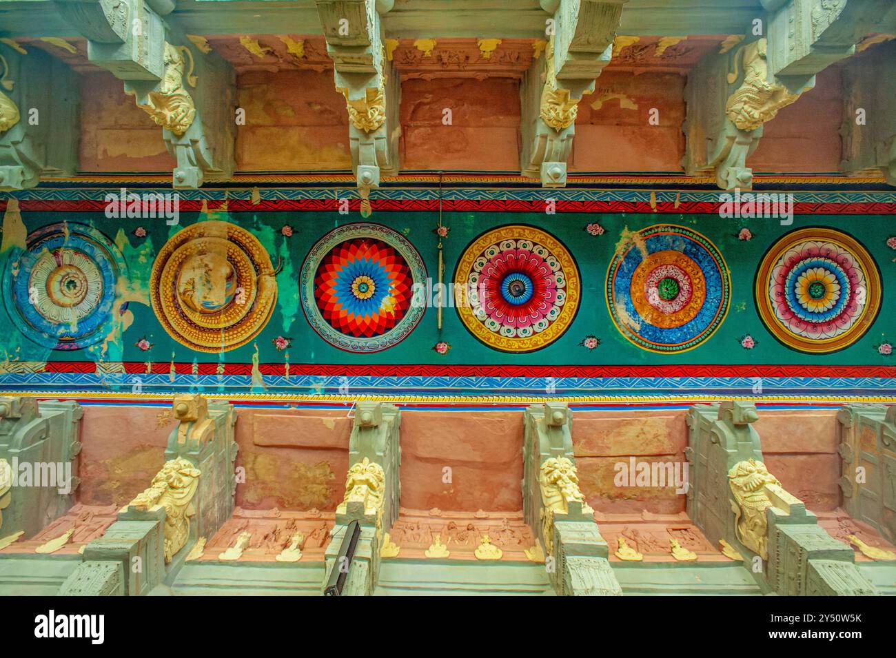 08 22 2009 Colorful design on ceiling in the magnificent corridors and ...