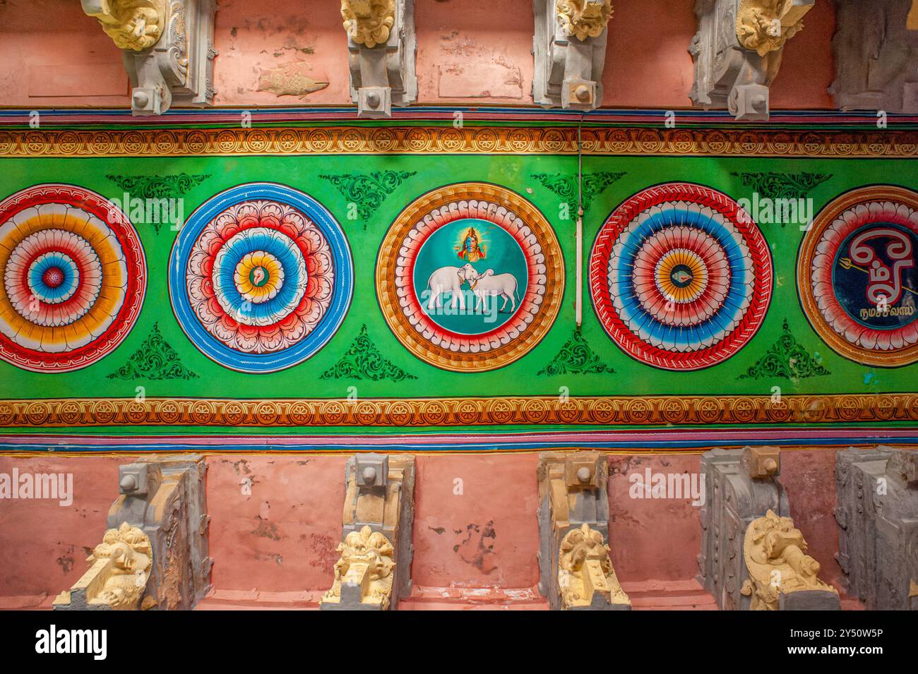 08 22 2009 Colorful design on ceiling in the magnificent corridors and ...