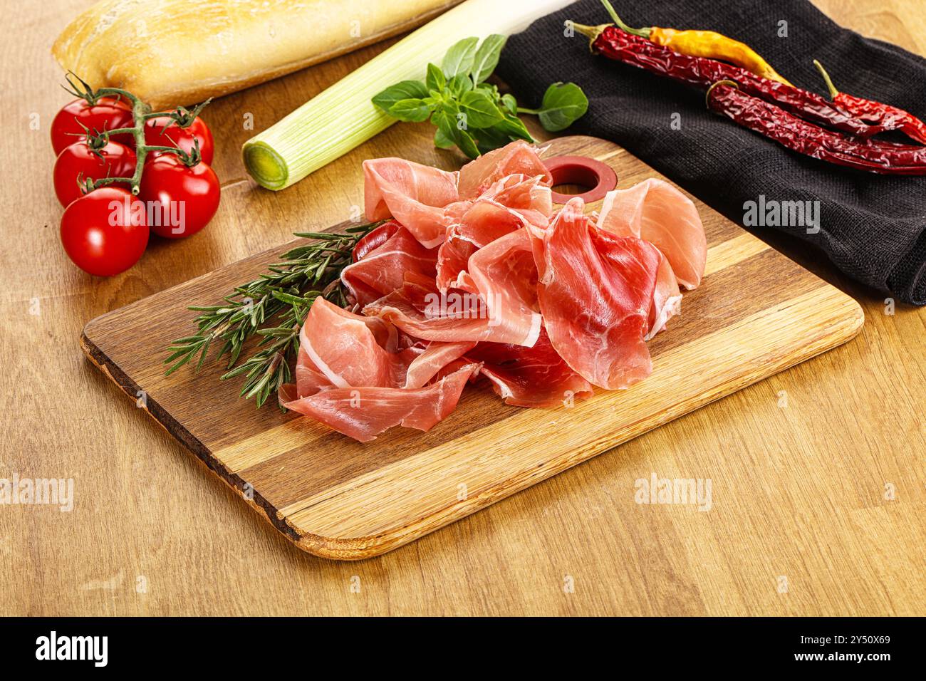 Spanish cuisine pork meat Jamon crudo Stock Photo - Alamy