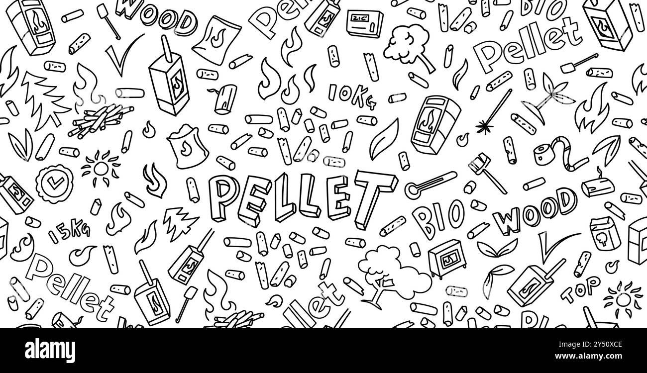 Pellet Doodle Art Illustration. Hand Drawn Vector Clip Art. background ...