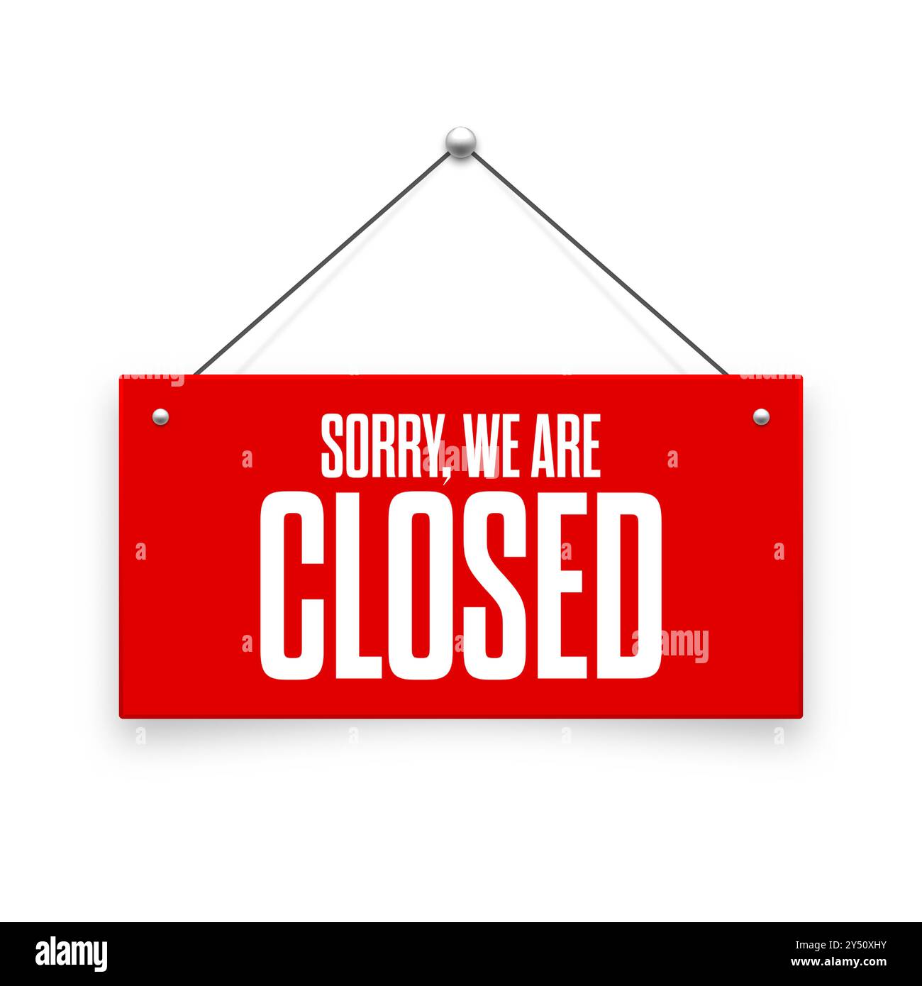 Realistic closed hanging signboard. Vintage door sign for cafe ...