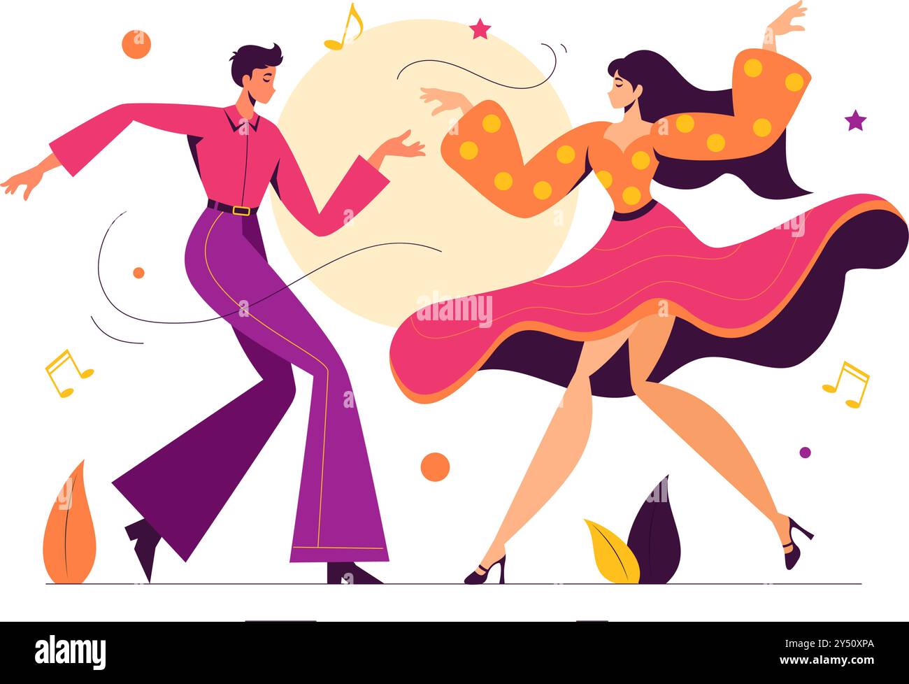 Vector Illustration of a Dancer Performing to Music in a Flat Style ...
