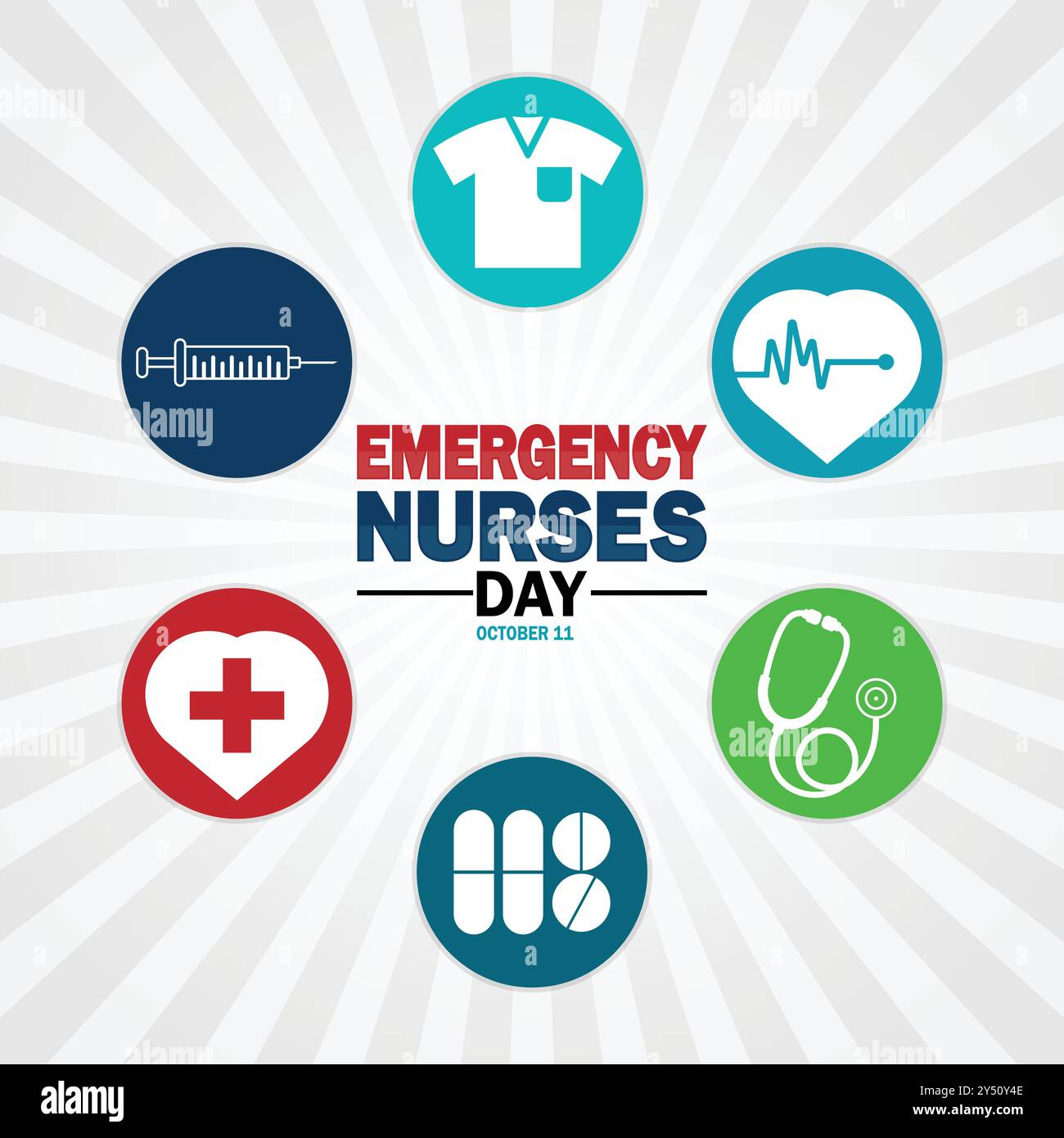 Emergency Nurses Day. October 11. Holiday concept. Template for background, banner, card, poster ...