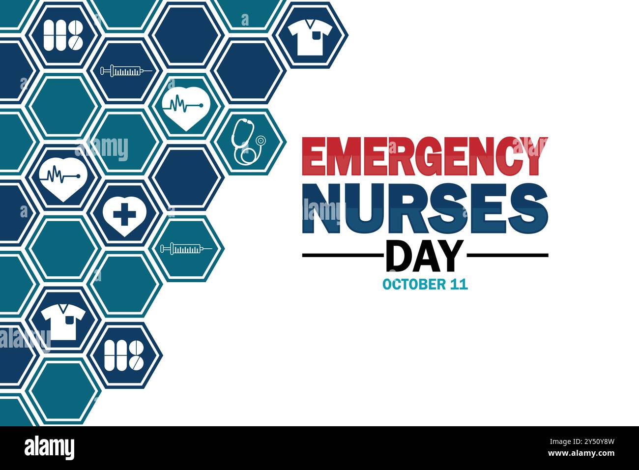 Emergency Nurses Day Wallpaper With Shapes And Typography Banner Card