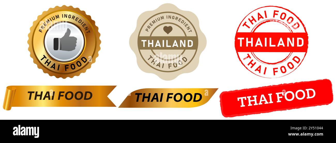 Thai food cuisine South East Asia traditional meal Thailand stamp ...