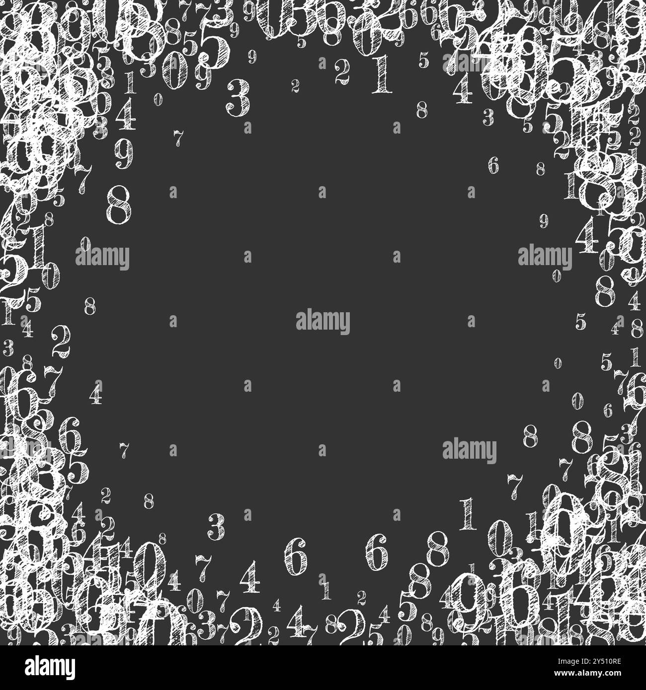 Flying digits and numbers. School math notebook cover. Back to school ...