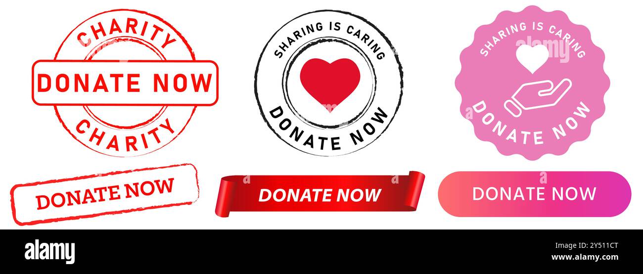 Donate now donation charity people care stamp badge sticker sign label ...