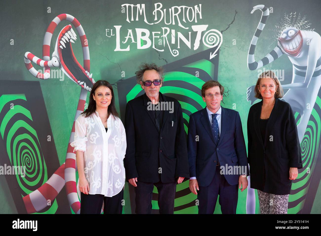 Andrea Levy, director Tim Burton and Mayor of Madrid Jose Luis Martinez ...