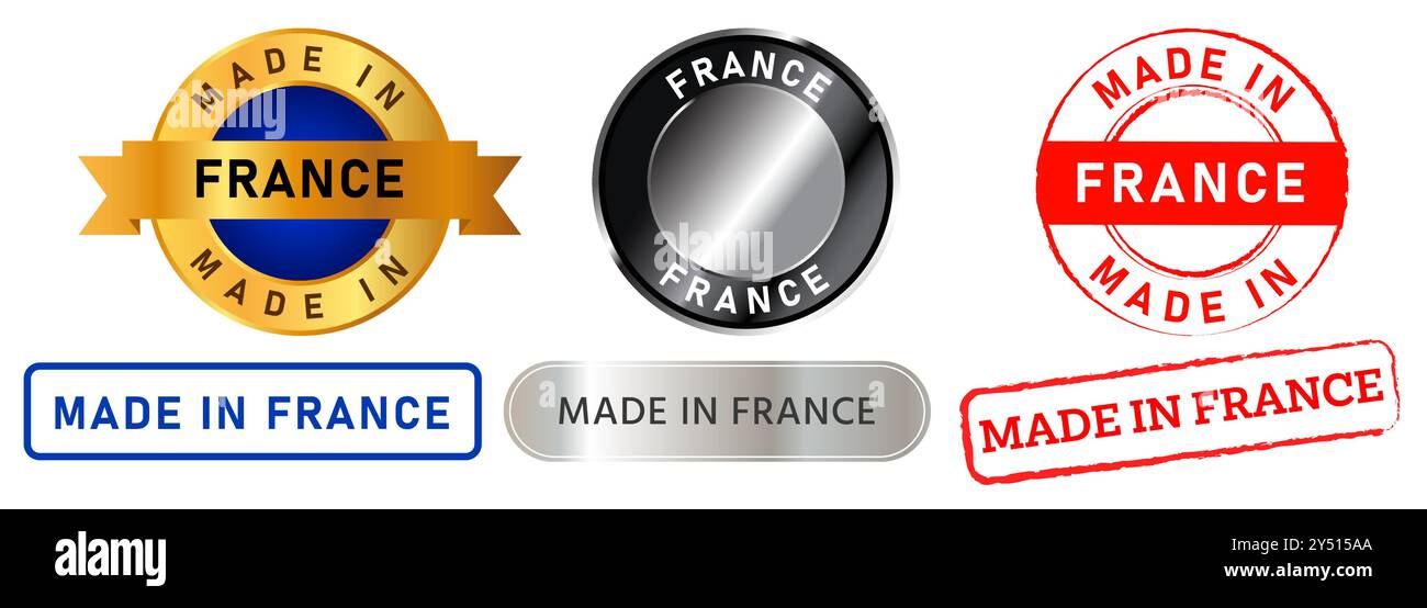 Made in France product manufactured original brand stamp badges sticker ...