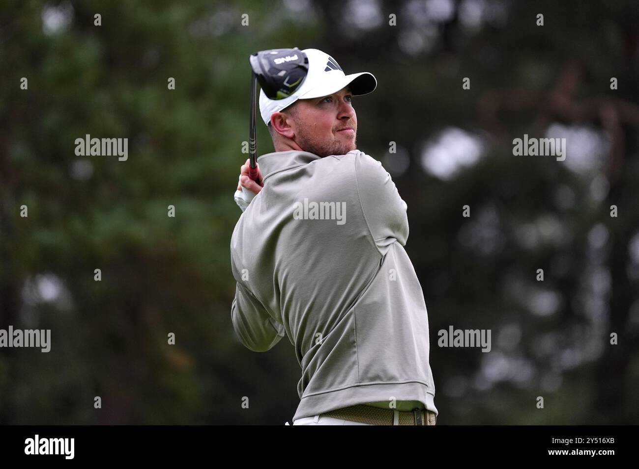 England's Richard Mansell tees off the 8th during day two of the 2024 ...