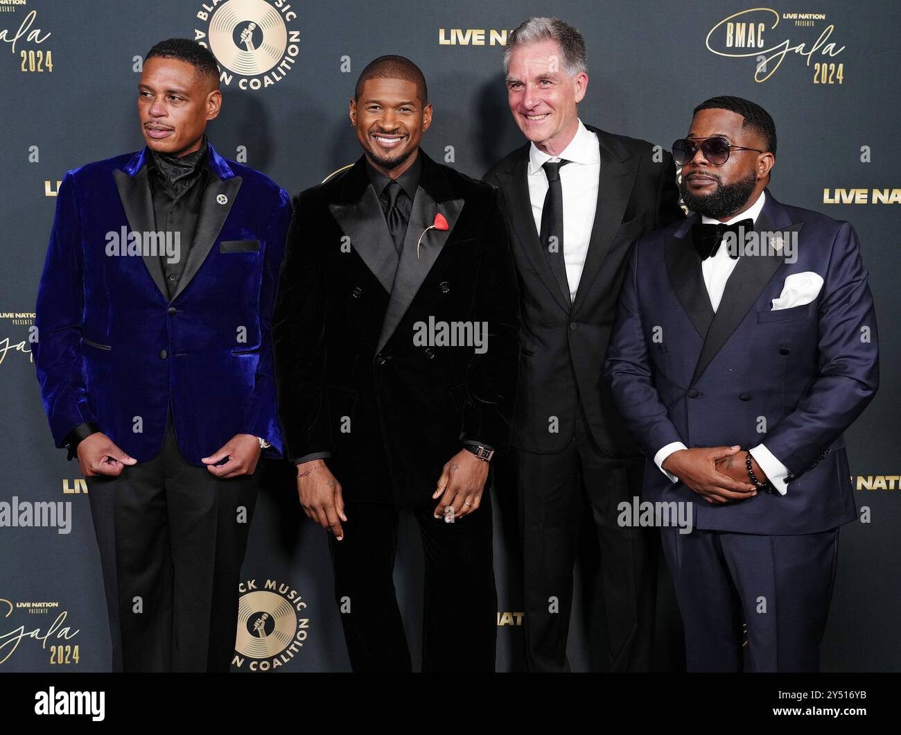 Los Angeles, USA. 19th Sep, 2024. (L-R) Shawn Holiday, Usher, Ron ...