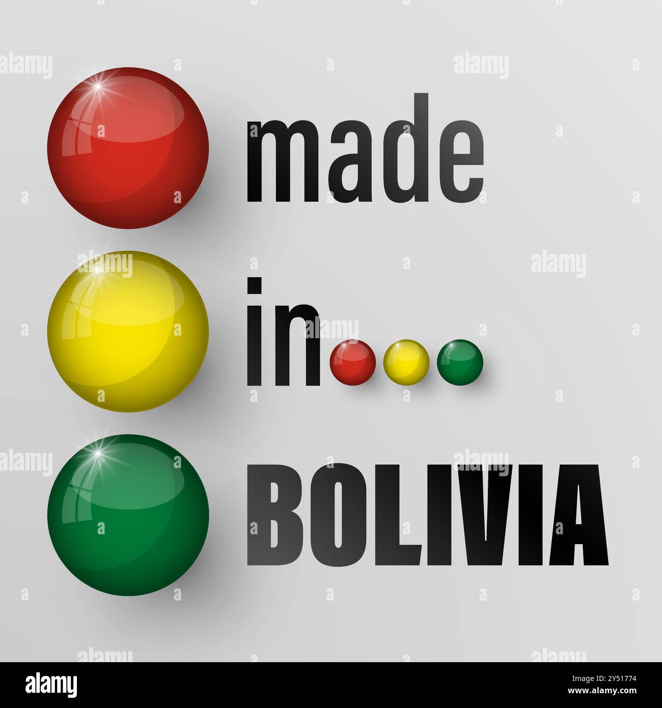 Made in Bolivia graphic and label. Element of impact for the use you ...