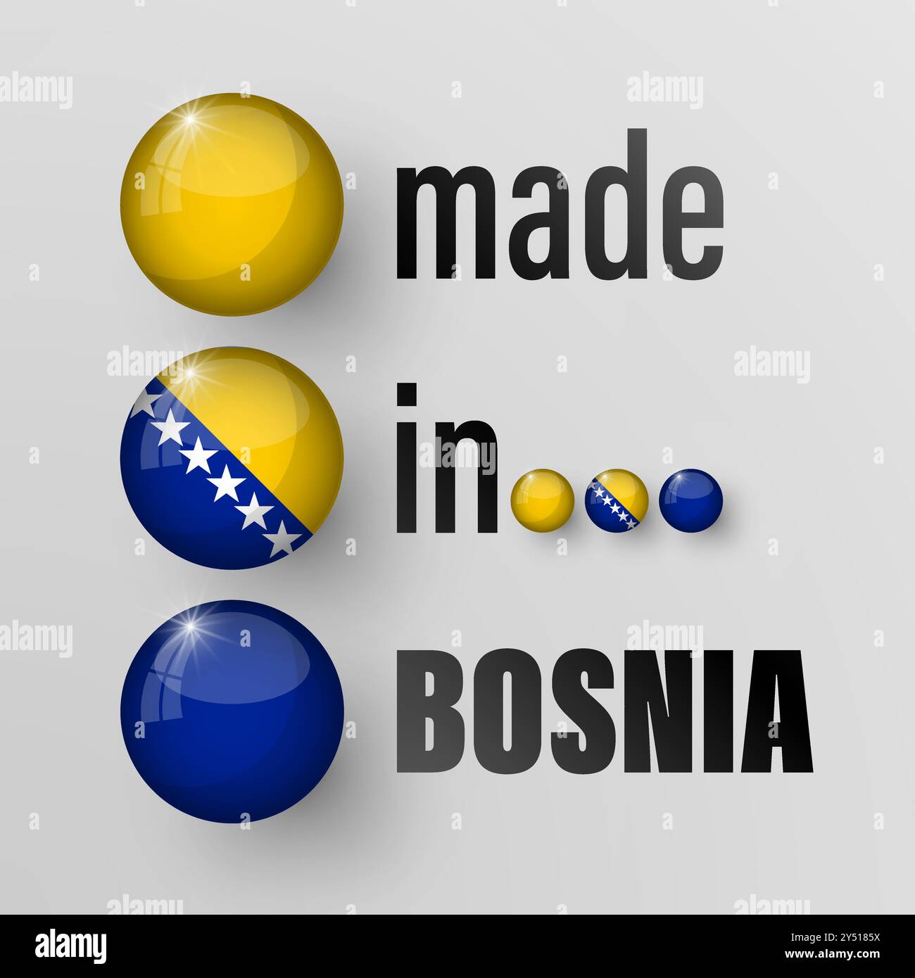 Made in Bosnia graphic and label. Element of impact for the use you ...