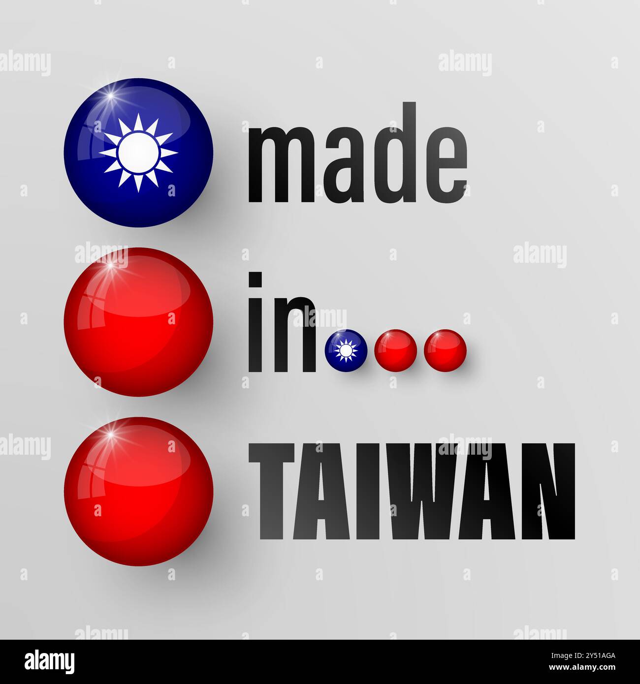 Made in Taiwan graphic and label. Element of impact for the use you ...